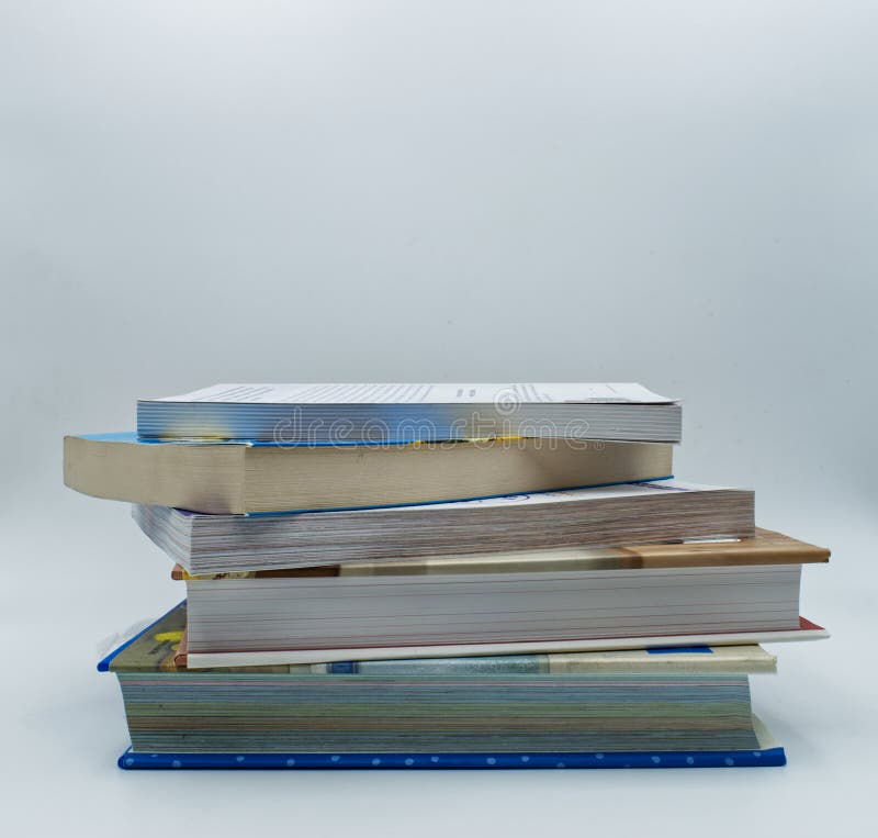 Stack of Books Isolated on White Background Stock Photo - Image of ...