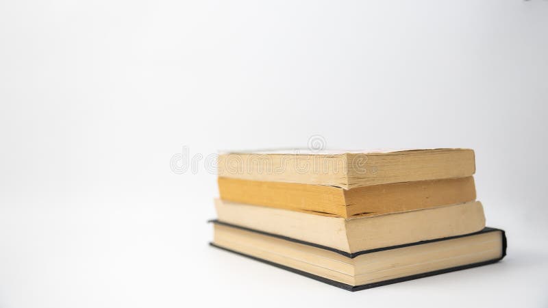 Stack of Books Isolated on White Background.back To School Concept ...