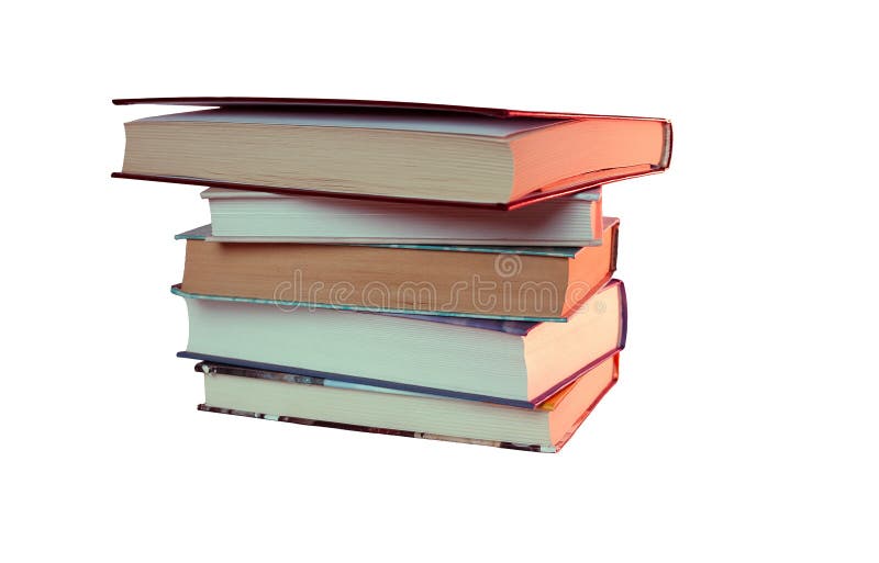Stack of Books Isolated on White Background Stock Image - Image of ...