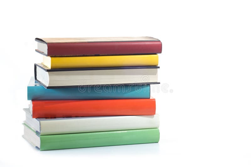 Stack of Five Books with Color Covers Stock Photo - Image of hardcover ...