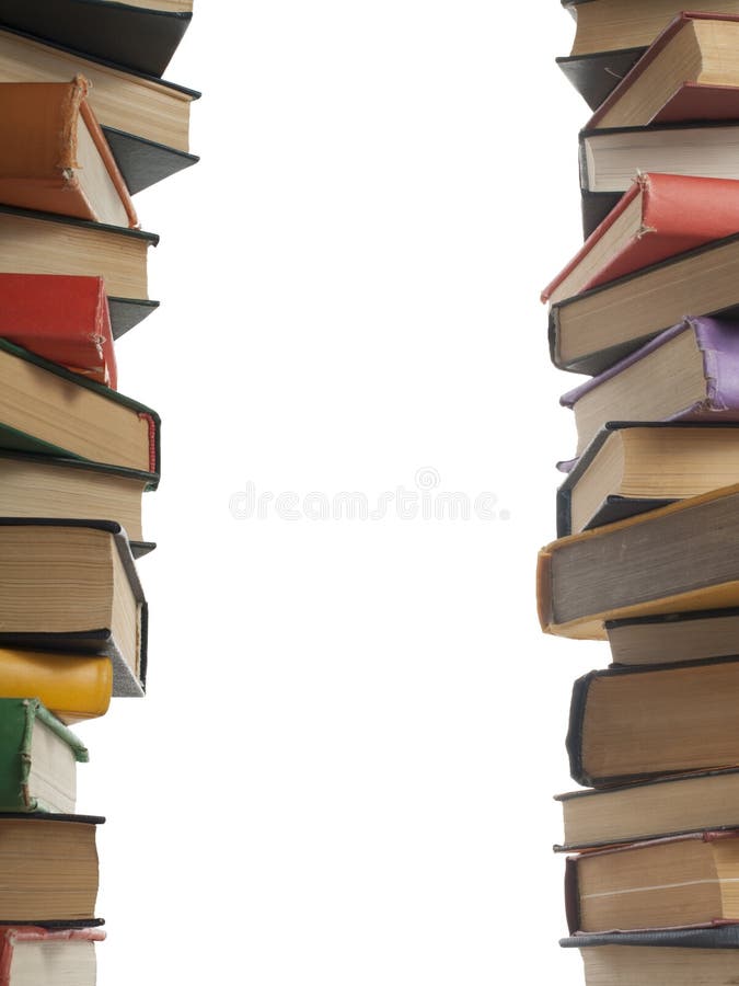 Stack of Books Isolated on White Background. Education Concept. Back To ...