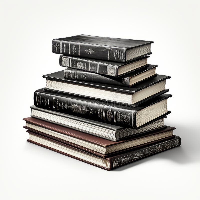Timeless Nostalgia a Photorealistic Rendering of Black and White Books ...