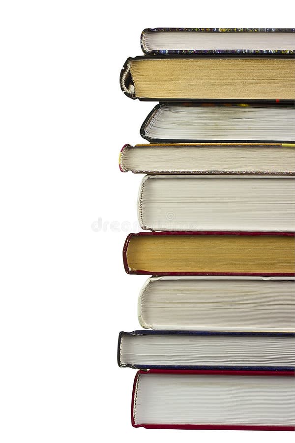 Stack of Old Books on White Background Stock Photo - Image of books ...