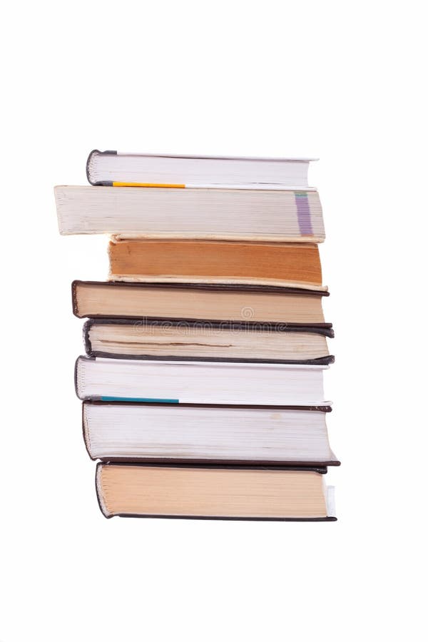 A Stack of Books. Isolated on a White Background Stock Photo - Image of ...