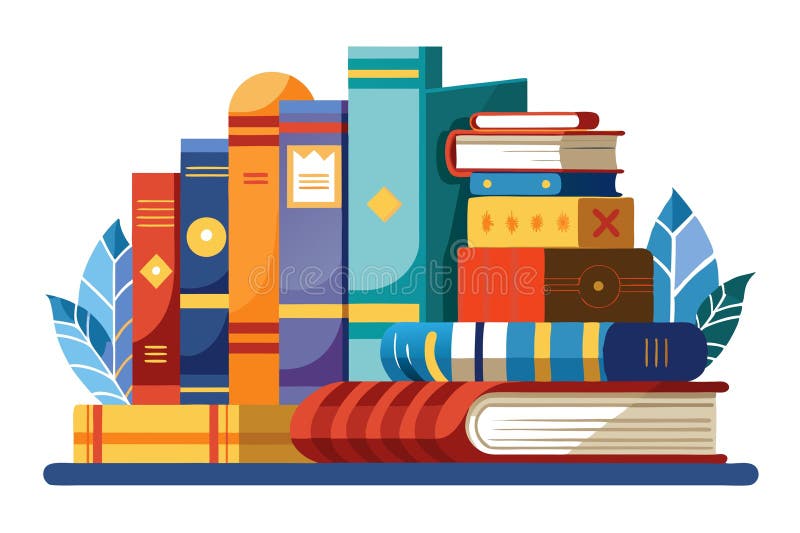 Stack Of School Books Border