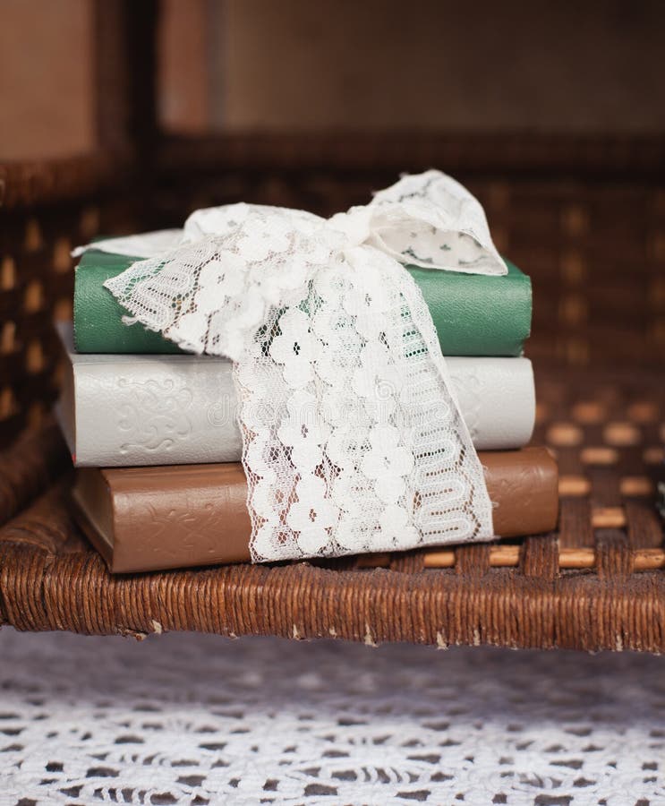 Stack of Books with Leither Cover Stock Image - Image of indigo ...