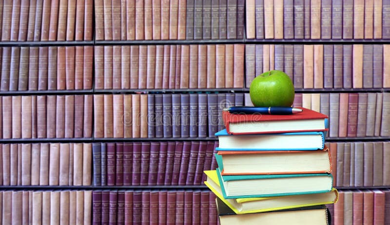 Stack of books in library stock image. Image of college - 50712339