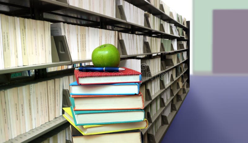 Stack of books in library stock image. Image of textbook - 50712727