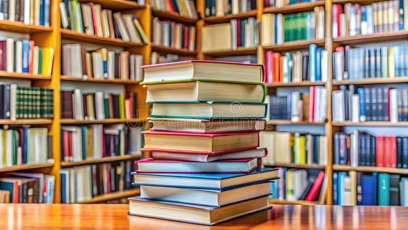 Stack of Books in the Library. Education Concept. Back To School. Stock ...