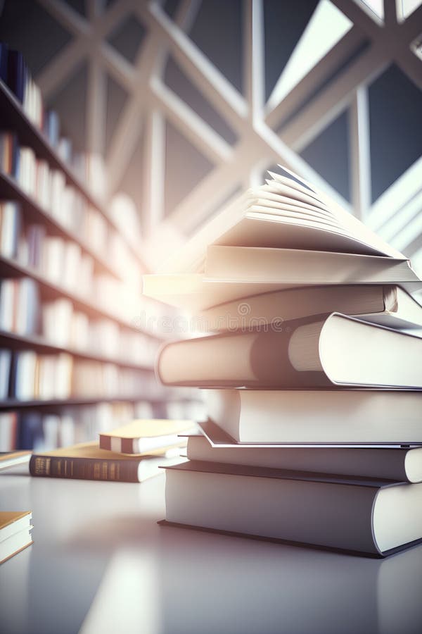 Stack of Books in Library. Education and Knowledge Concept Stock ...