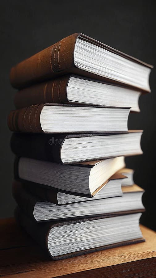 Stack of Books in the Library. Generative Ai Stock Photo - Image of ...