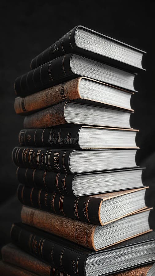 Stack of Books in the Library. Generative Ai Stock Image - Image of ...