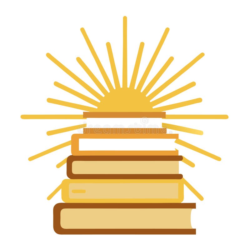 Stack of Books with Light Rays Symbolizing Education and Knowledge ...