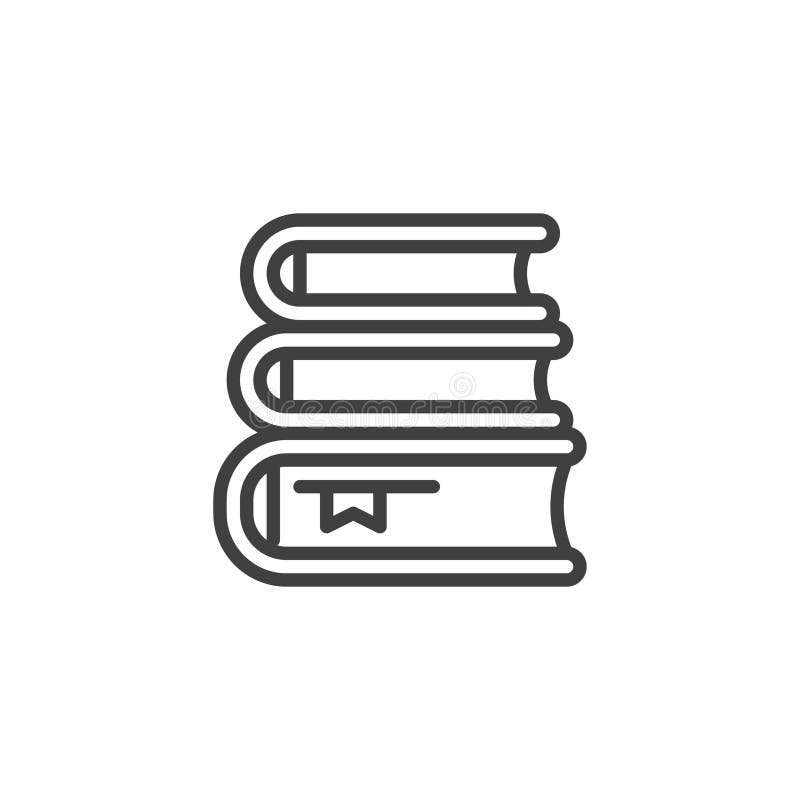 Stack of Books Line Icon, Outline Vector Sign, Linear Style Pictogram ...