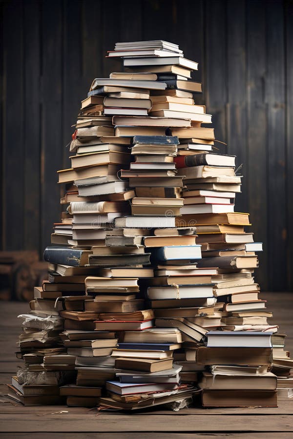 A Stack of Books, Magazines and Newspapers Sitting on Top of a Wooden ...
