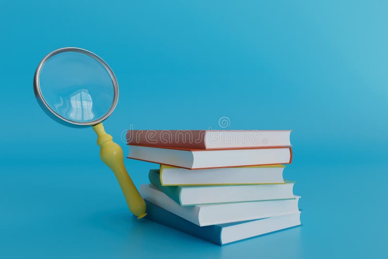 A Stack of Books and a Magnifying Glass in Which the Window is ...