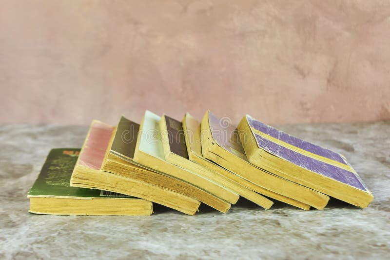 Books Grouped Together in the Foreground with Copy Space. Collection of ...