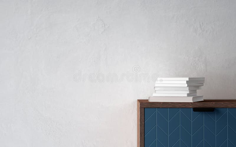 Stack of Books on Modern Nightstand Stock Illustration - Illustration ...