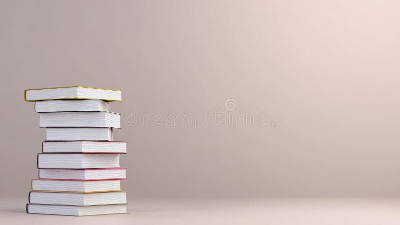 Stack of Books on Neutral Background a Neat Stack of White Books with ...