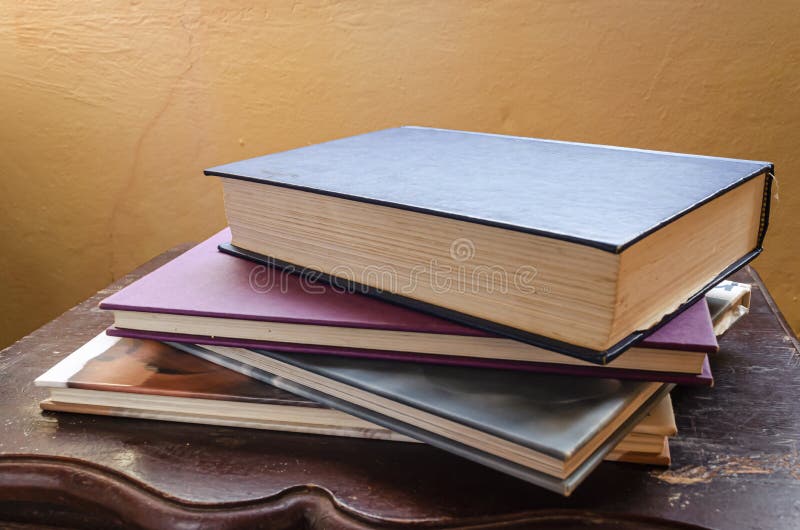 Stack of Books on Old Table Stock Photo - Image of books, book: 184160616