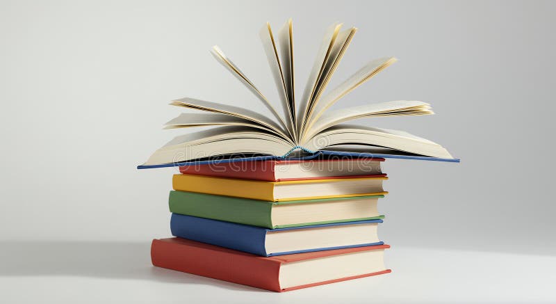 Stack of Books Open Pages, Colorful Covers Reading, Learning, Education ...
