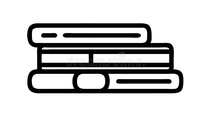 Stack of Books Outline Icon Minimal Line Art Drawing, Vector Design ...