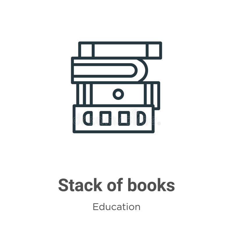 Stack Of Books Outline Icon Stock Vector - Illustration of education ...