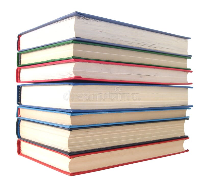 Stack of books over white stock image. Image of book, homework - 3032119