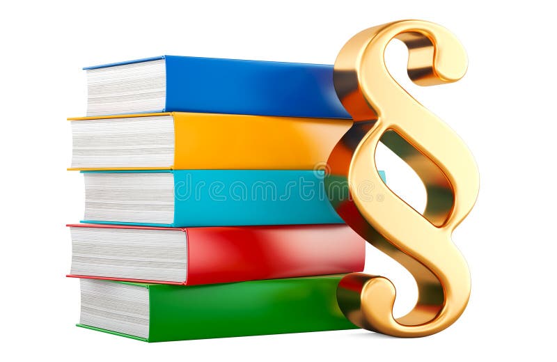 Stack of Books with Paragraph, Section Symbol. 3D Rendering Stock ...