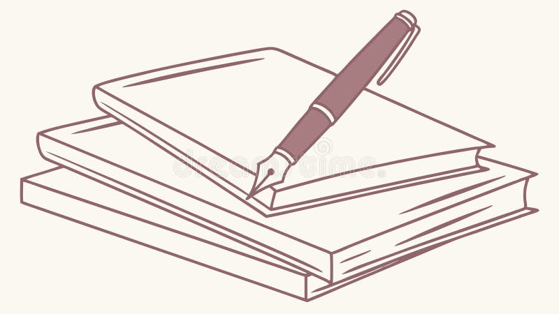 Stack of Books with Pen, Study and Learning Essentials, Vector Design ...