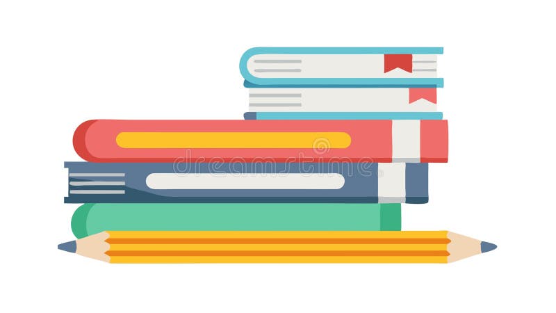 Stack of Books Pencils Education Vector, Vector Design Generative AI Stock Illustration ...