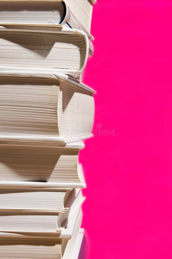 Stack of books on pink stock photo. Image of reading, education - 6520022
