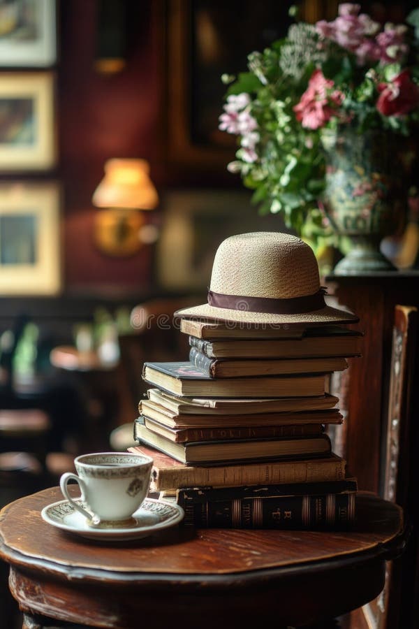 A Stack of Books Placed Next To a Cup of Coffee, Perfect for a Cozy ...