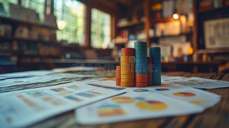 A Stack of Books Placed on a Wooden Table, Great for Educational or ...