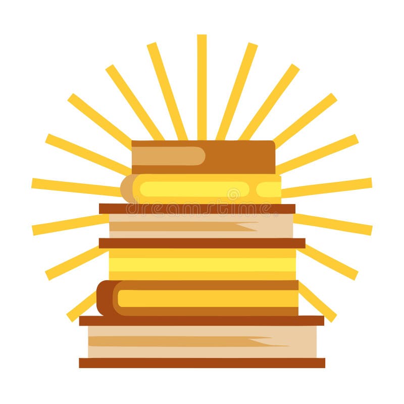 Stack of Books with Radiant Light Beams, Knowledge and Wisdom Concept ...