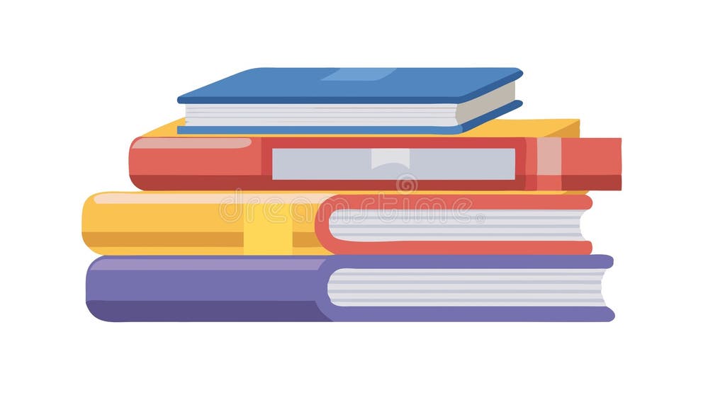 Stack of Books with Red and Yellow Covers, Reading Education Learning ...