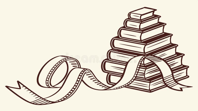 Stack of Books with Ribbon, Knowledge Symbol, Reading Gift, Learning ...