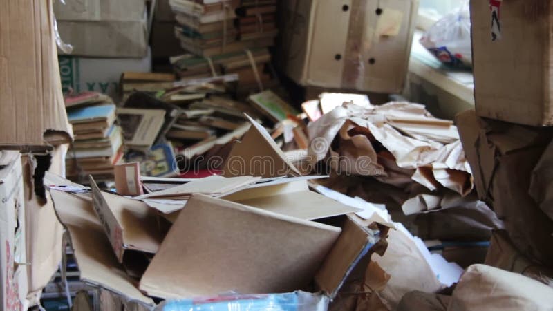 Stack of Books Scattered on the Floor in the Library Stock Footage ...