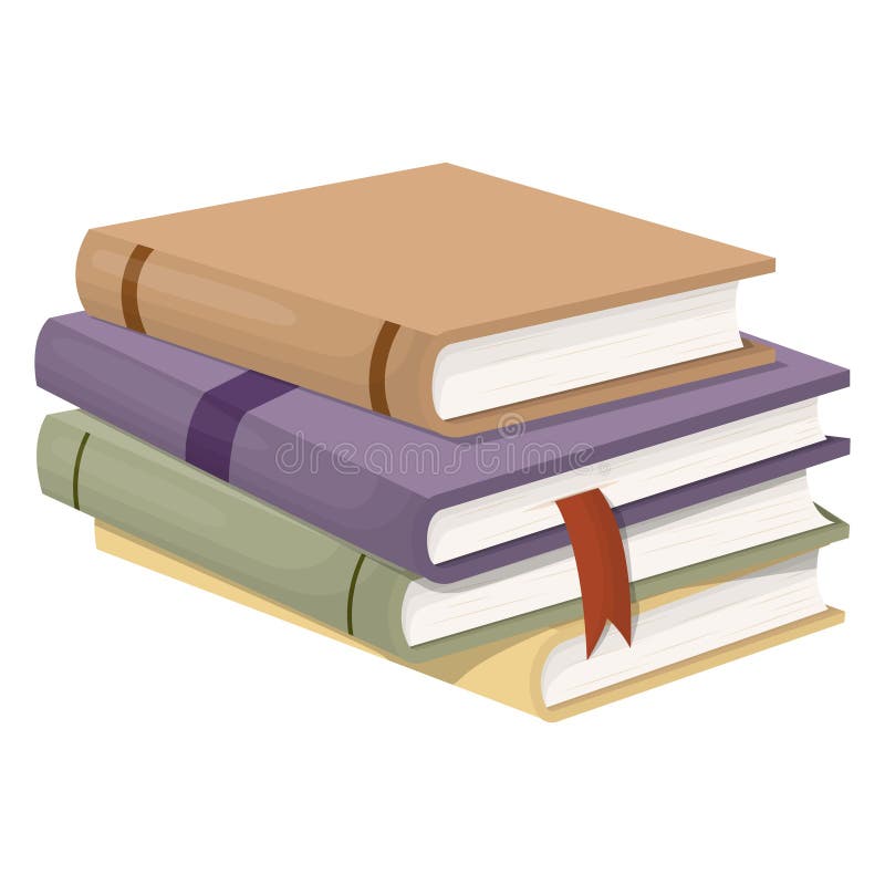 A Stack of Books. a Stack of School Textbooks Stock Vector ...