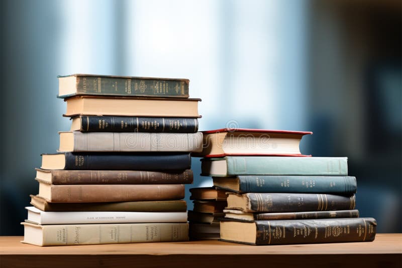A Stack of Books Sets the Stage for Knowledge and Learning Stock ...