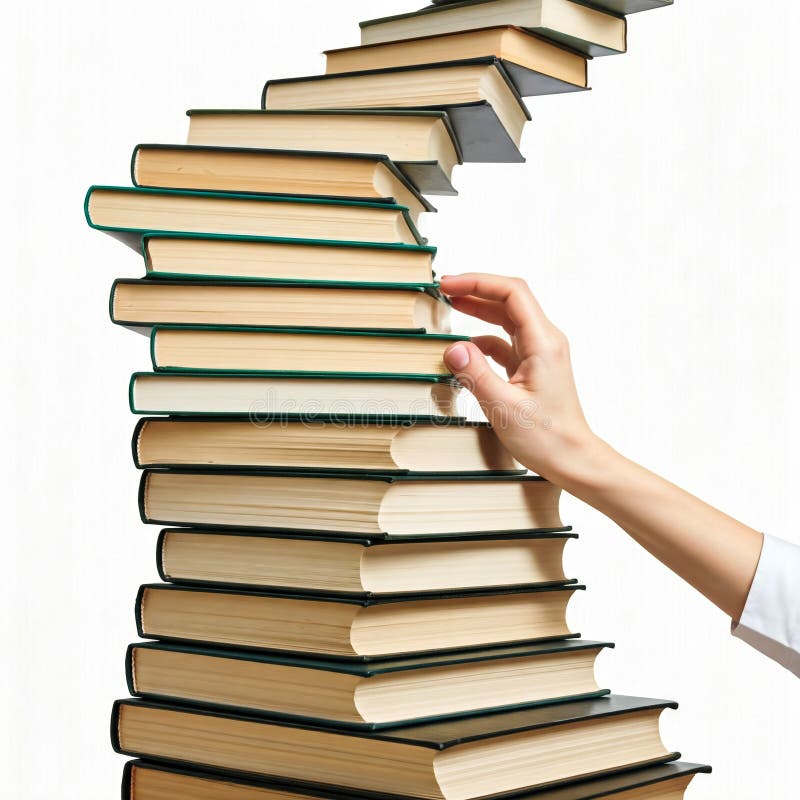 A Stack of Books in the Shape of a Ladder. Tower of Knowledge: a Path ...