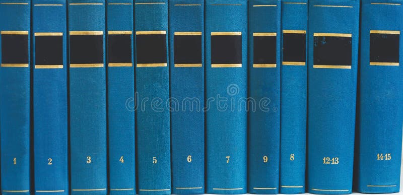 Stack of Books on the Shelf, Blank Spines Stock Image - Image of ...