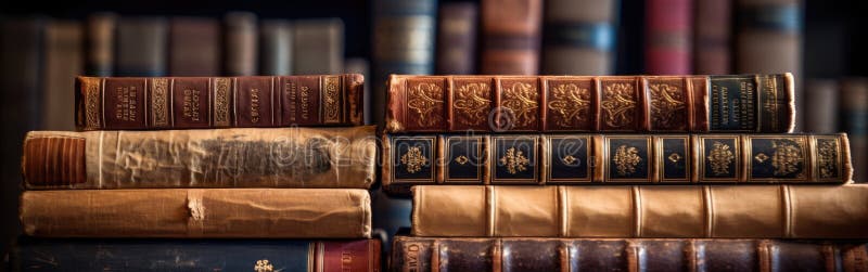 Stack of Books on Shelf stock illustration. Illustration of literary ...