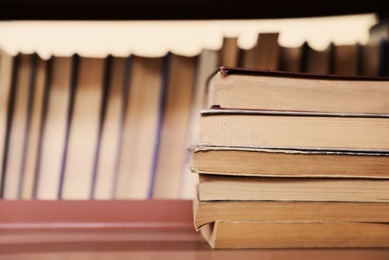 Stack of books on shelf stock image. Image of education - 149576539