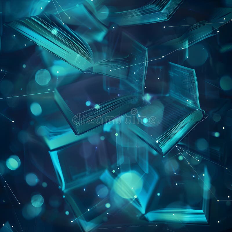 Books Transforming into Digital Knowledge Streams Stock Image - Image ...