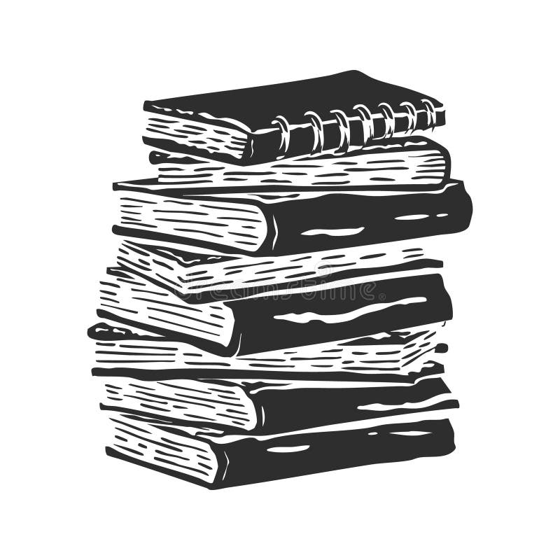 Stack of Books Silhouette Illustration. Knowledge and Education Concept ...