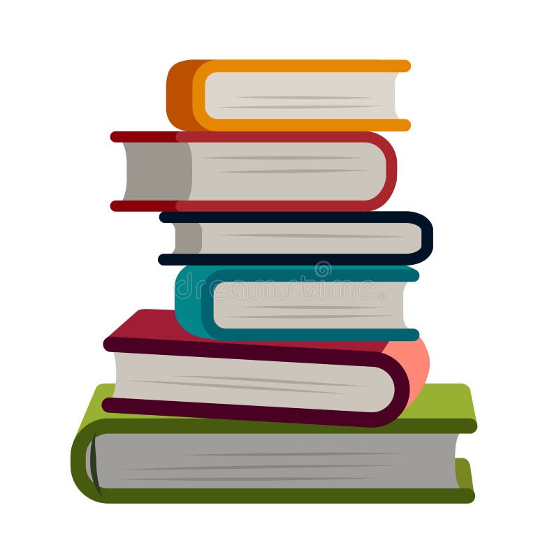 Stack of Books Simple Flat Vector Illustration. Hardback Books W Stock ...