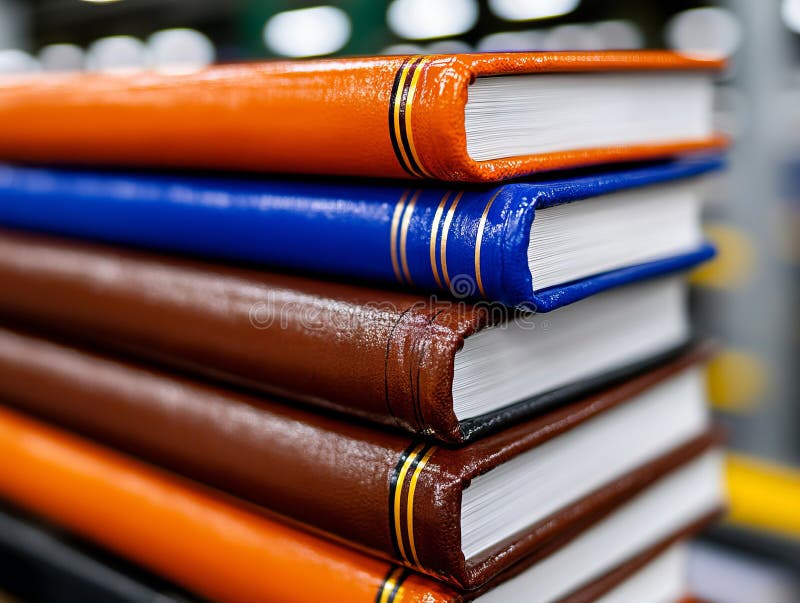 A Stack of Books Sitting on Top of Each Other Stock Image - Image of ...