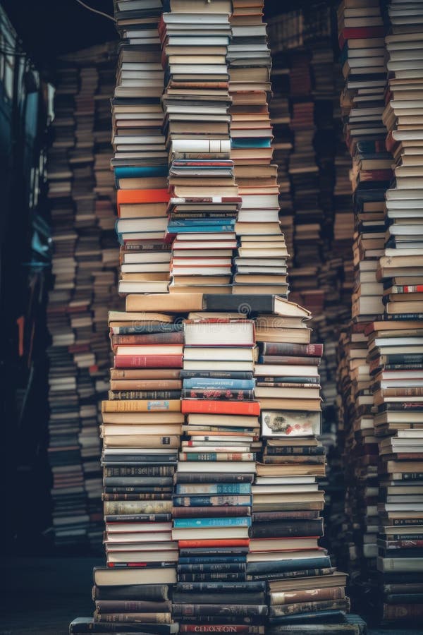 A Stack of Books Sitting on Top of Each Other. Generative AI Image ...