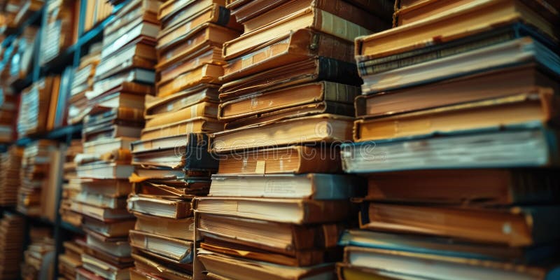 A Stack of Books Sitting on Top of Each Other. Suitable for Educational ...